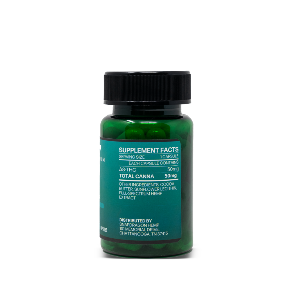 Delta-8 THC Infused Capsules 25mg - Snapdragon Hemp